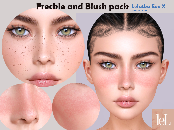 Second Life Marketplace - Natural Blush & Freckle Pack (3 in one ...