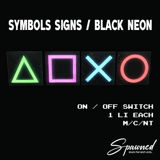 Second Life Marketplace - Symbols Signs - Black Neon / Spawned