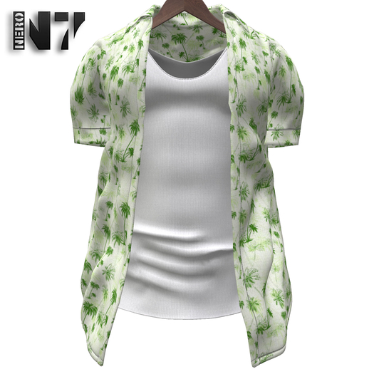 Second Life Marketplace - Nero - Aris shirt - Green Palms