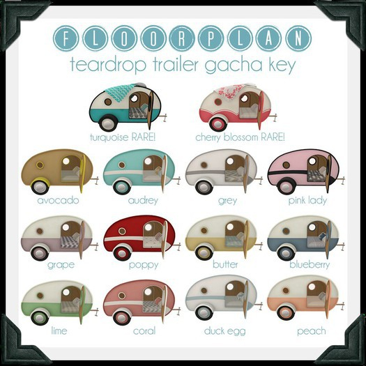Second Life Marketplace - floorplan. teardrop trailer gacha / butter