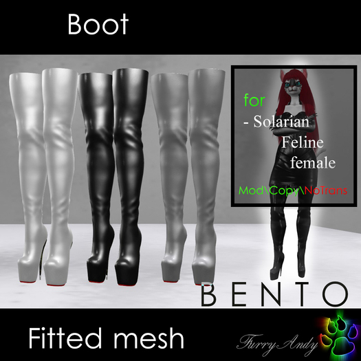 Second Life Marketplace - Furry Andy - Boots - Solarian Feline