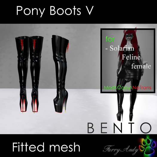 Second Life Marketplace - DEMO - Furry Andy - Pony Boots V - Solarian ...