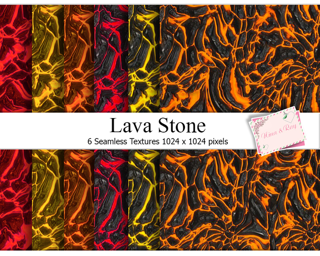 Second Life Marketplace - Lava Stone - 6 Textures Seamless - NINA and ...