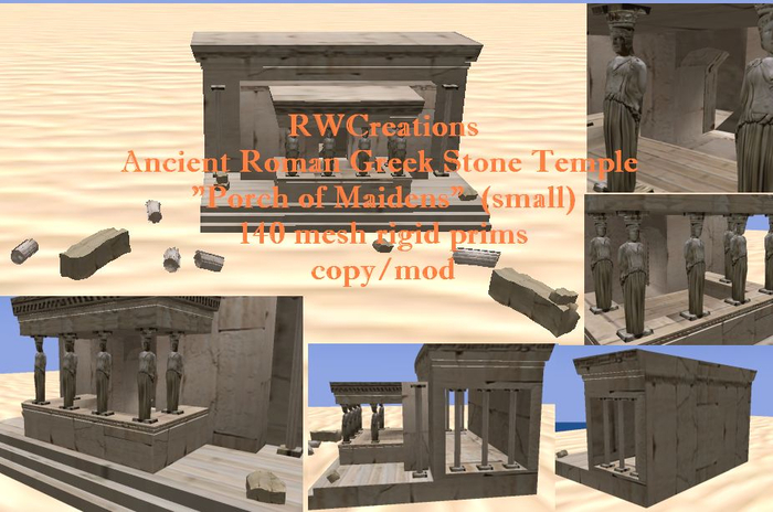 Second Life Marketplace - Ancient Roman Greek Stone Temple Porch of ...