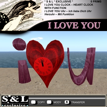 Second Life Marketplace - * S & L * EXCLUSIVE * I LOVE YOU CLOCK ...