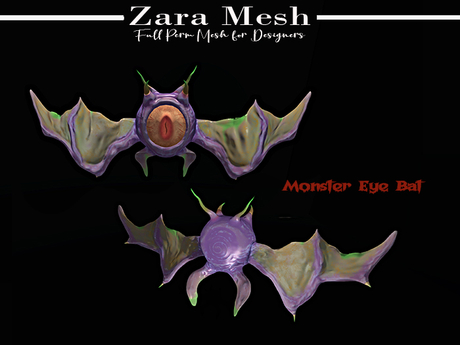 Second Life Marketplace - Zara Mesh - Horror - Monster Eye Bat - FULL ...