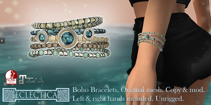 Second Life Marketplace Eclectica Boho Bracelets Soft Pastels
