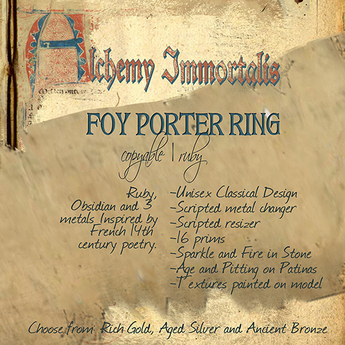 Second Life Marketplace - (Copyable) "Foy Porter" Unisex Ring, Ruby (3 ...