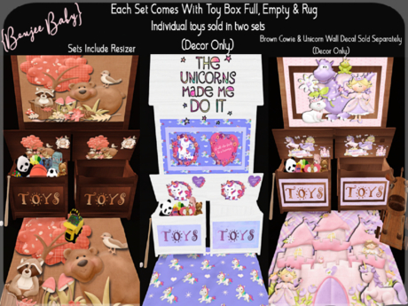 Second Life Marketplace - {Boujee Baby} Dark Brown Mesh Toy Chest Set w ...