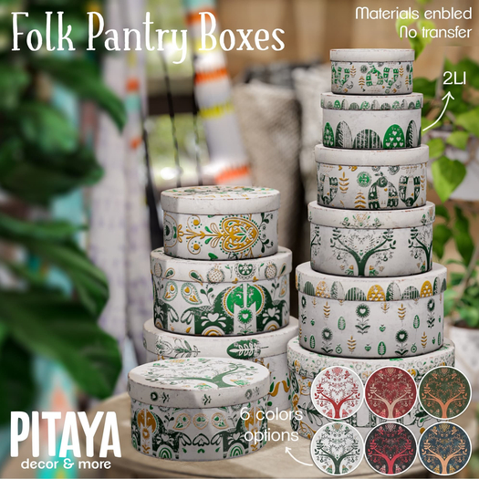 Second Life Marketplace - Pitaya - Folk Pantry Boxes - Red