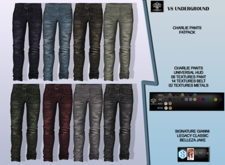 Second Life Marketplace - **CHARLIE PANTS FATPACK UNIVERSAL HUD 8 ...