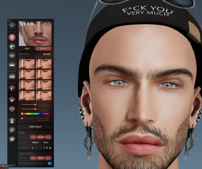 Second Life Marketplace - !O.S! Beard Blk #1 - BOM HDpro /Lel / Classic