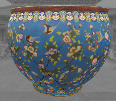 Second Life Marketplace - TC - Asian Enamel Phoenix Flower Pot FULL PERM