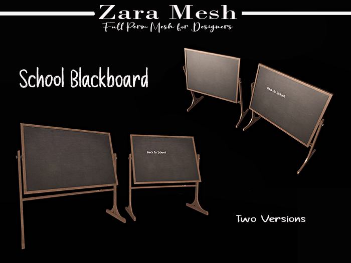 Second Life Marketplace - Zara Mesh - School Blackboard - FULL PERM MESH