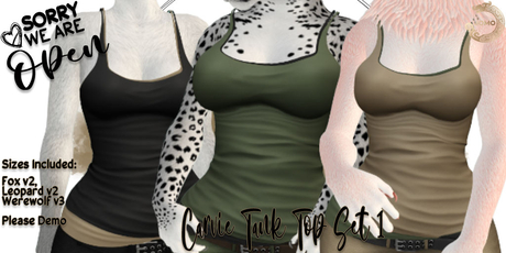 Second Life Marketplace - SWO Carvie 1 Tank Top Set for Jomo Female Avatars