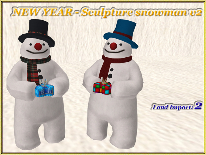 Second Life Marketplace - NEW YEAR - Sculpture snowman v2 (2 LI) (Full ...