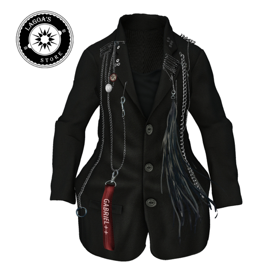 Second Life Marketplace - Black jacket with chain (Geralt) RARE (BOXED)
