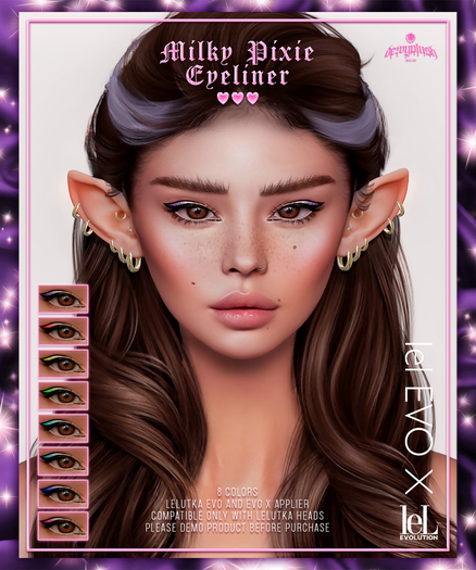 Second Life Marketplace - dewyPLUSH // MILKY PIXIE EYELINER [EVO & EVO X]