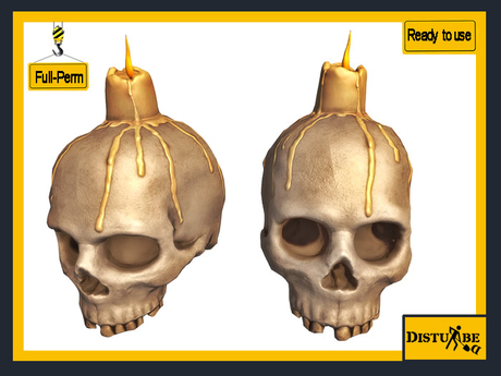 Second Life Marketplace - ::DisturbeD:: Skull with Melted Candle - FULL ...