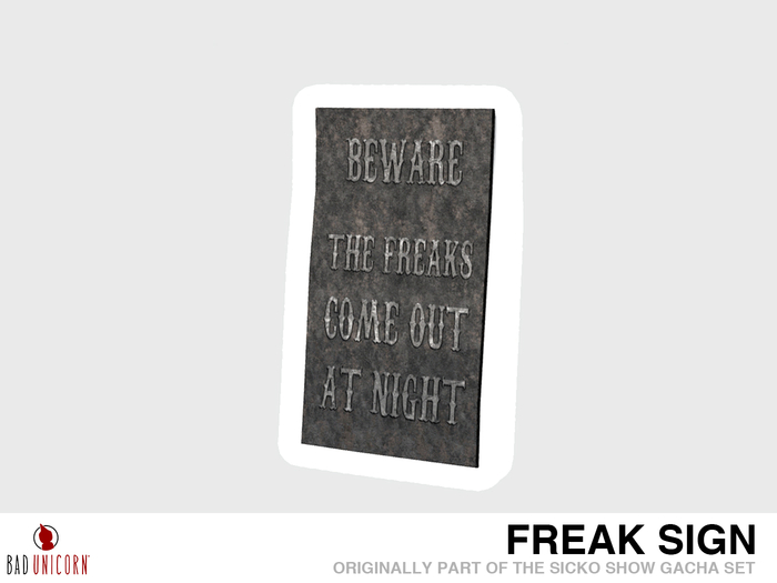 Second Life Marketplace - Beware of Freaks Sign (Previously - Sicko ...