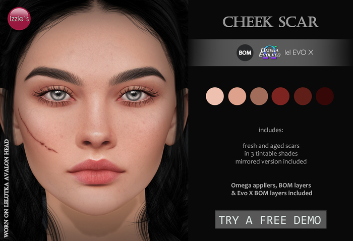 Second Life Marketplace - Izzie's - Cheek Scar