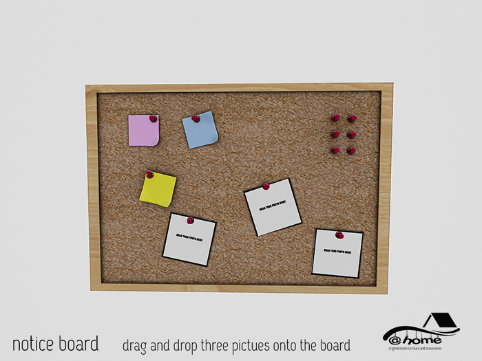 Second Life Marketplace - @home: notice board - corkboard - pinboard