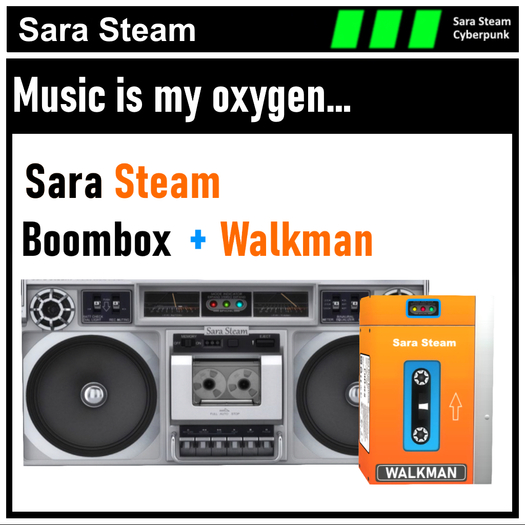 Second Life Marketplace - [Sara Steam] Boombox & Walkman1.1