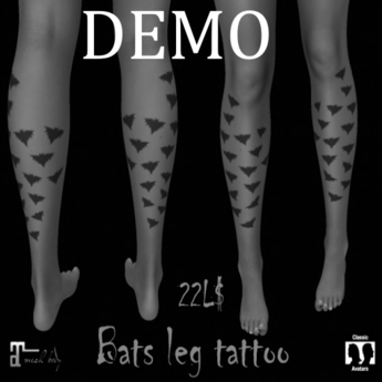 Second Life Marketplace - DEMO bats leg tattoo (Robotshaz)