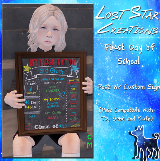 Second Life Marketplace - ~*little star*~ Back to School Pose & Sign