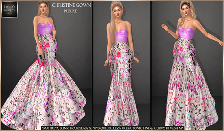 Second Life Marketplace - SAS - Christine Purple Gown (MB & FM)