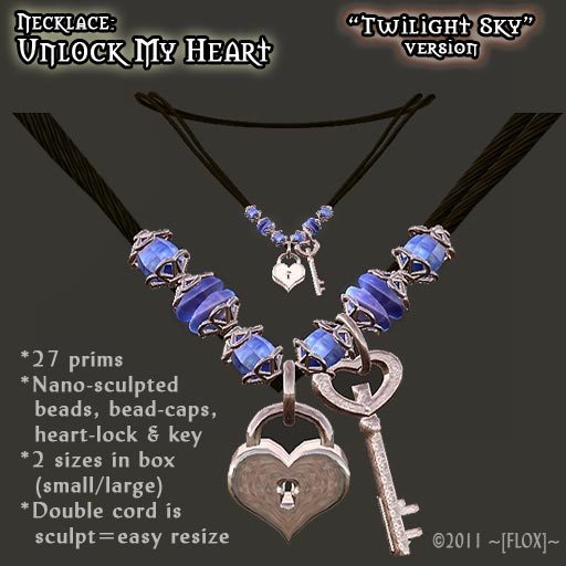 Second Life Marketplace - Necklace - Unlock My Heart, "Twilight Sky ...