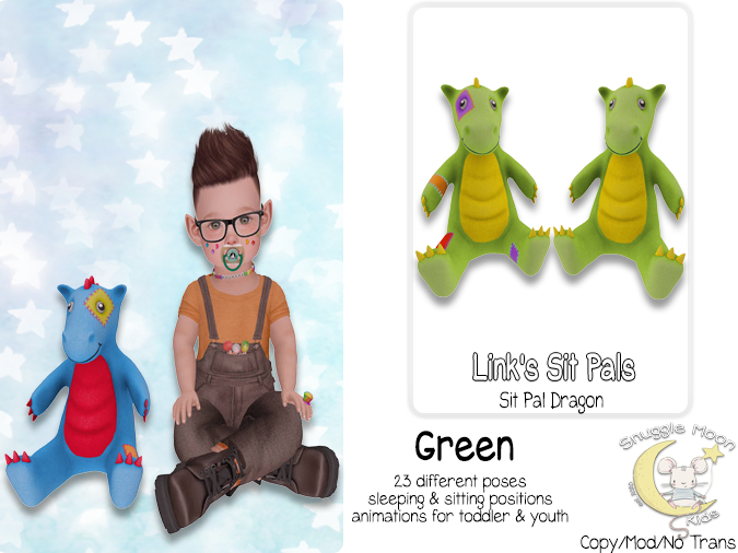 Second Life Marketplace - {SMK} Link's Sit Pals | Green