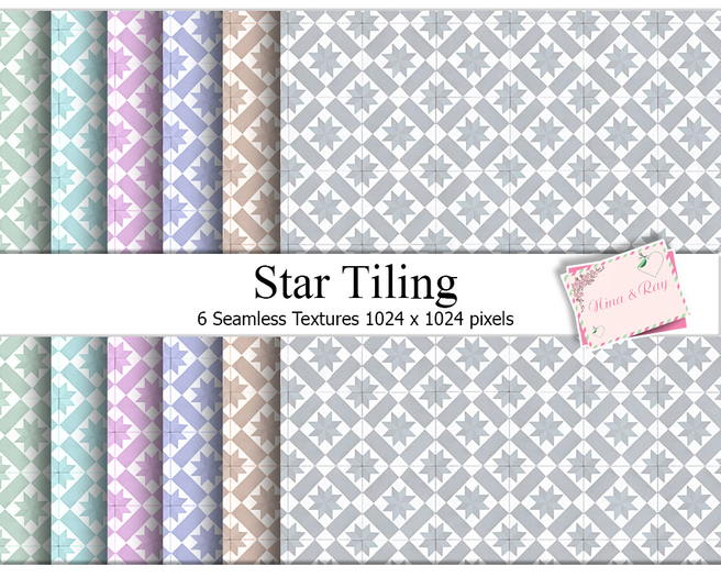 Second Life Marketplace - Star Tiling - 6 Home Textures Seamless - NINA ...