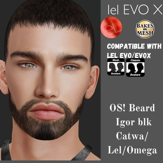 Second Life Marketplace - !OS! Beard Igor Black EVO/EVOX- Omega/Catwa ...