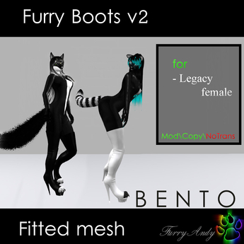 Second Life Marketplace - DEMO - Furry Andy - Furry Boots v2 for Legacy