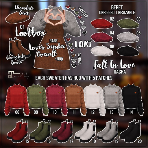 Second Life Marketplace - 18.Loki - Fall In Love GACHA - White Boots ...