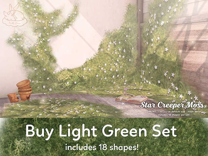 Second Life Marketplace - +Half-Deer+ Star Creeper Moss [Light Green Set]