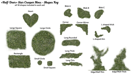 Second Life Marketplace - +Half-Deer+ Star Creeper Moss [Dark Green Set]