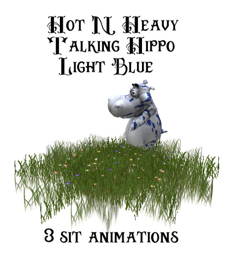 Second Life Marketplace - Hot N Heavy - Hippo Talking Light Blue