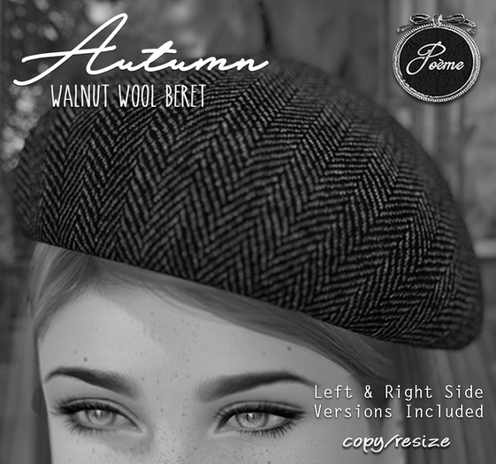 Second Life Marketplace - {Poeme} Autumn Beret Collection FATPACK