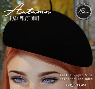 Second Life Marketplace - {Poeme} Autumn Beret Collection FATPACK