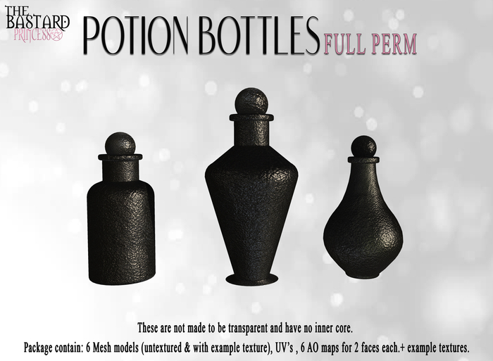 Second Life Marketplace - The Bastard Princess - Potion Bottles FP