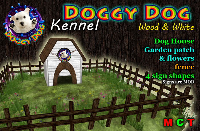 Second Life Marketplace - *** DOGGY DOG *** Kennel - Wood & White