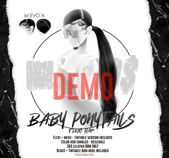 Second Life Marketplace - TWIG$: Baby Ponytails [LELUTKA EVOX] DEMO ...