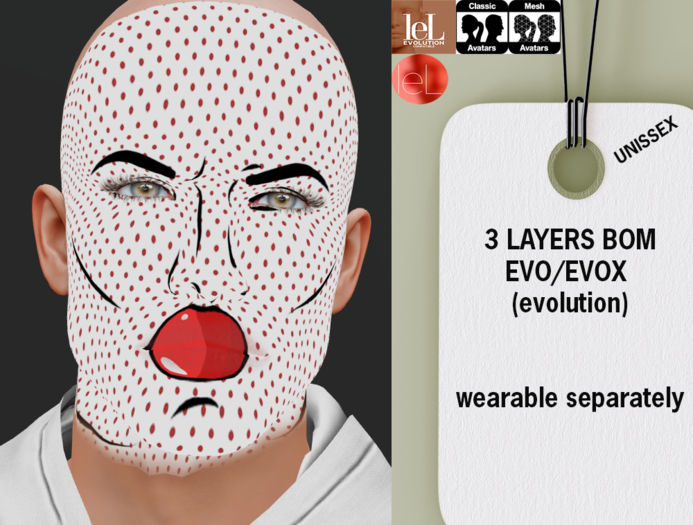 Second Life Marketplace - !OS! Make Tattoo facial Pow - BOM LAYERS EVO/EVOX