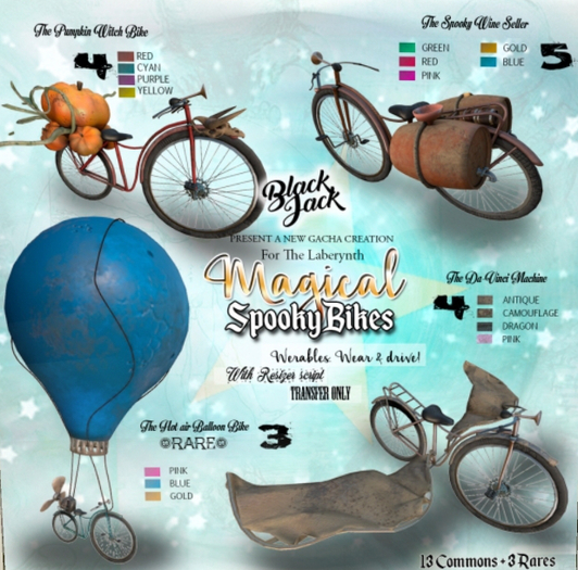 Second Life Marketplace - BJK * Magical Bike Spooky Wine sellerBlue