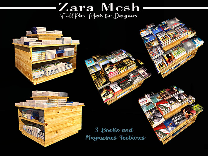 Second Life Marketplace - Zara Mesh - Deco - Expo Books - FULL PERM MESH