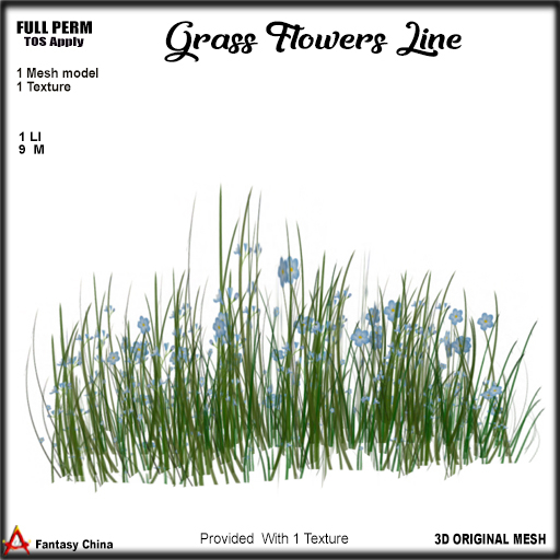Second Life Marketplace - Full Perm Mesh Grass Flowers Line