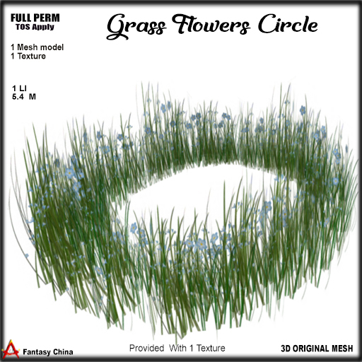 Second Life Marketplace - FULL PERM Grass Flowers Circle - GRASS CIRCLE ...