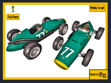 Second Life Marketplace - ::DisturbeD:: Vintage Racing Car - FULL PERM MESH
